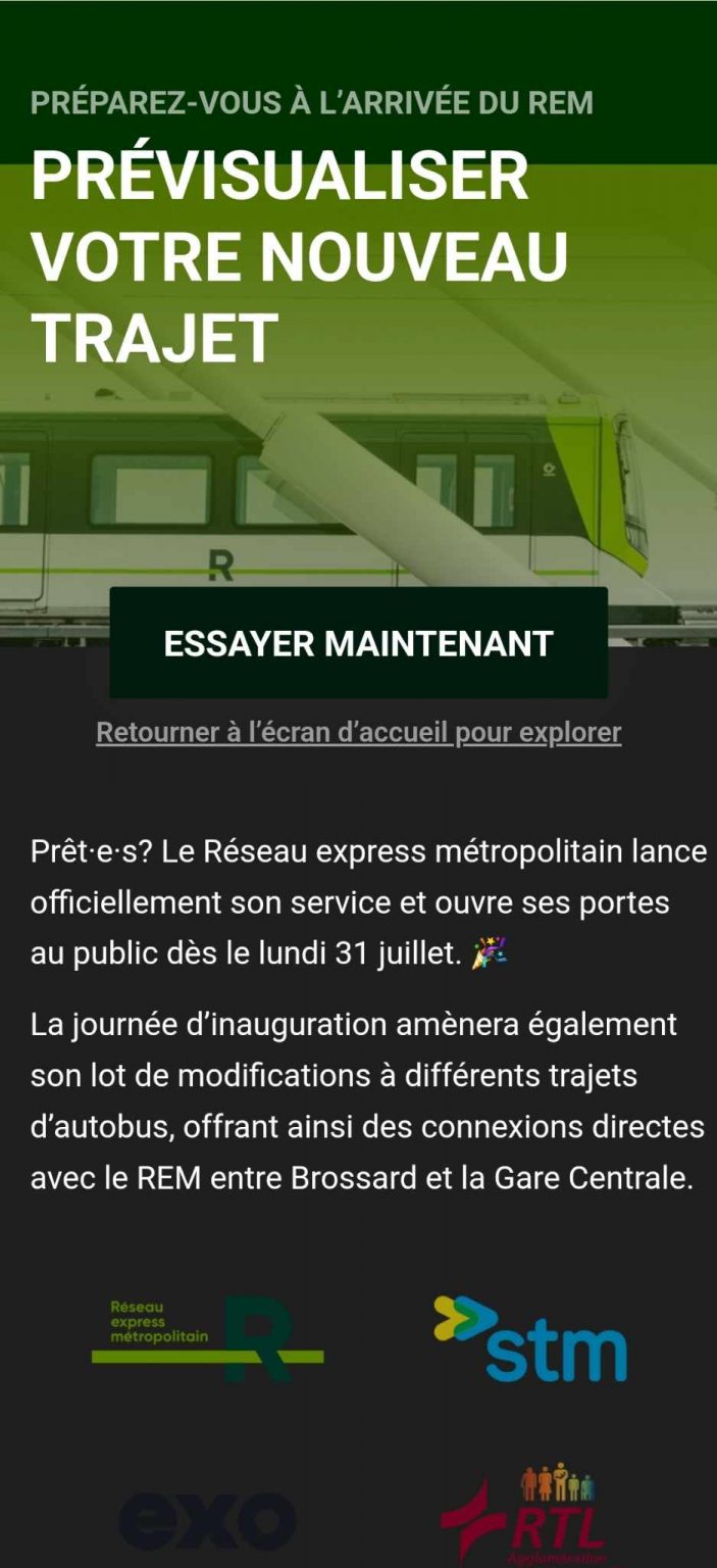 Le REM inauguré : 12 choses à savoir pour l'utiliser